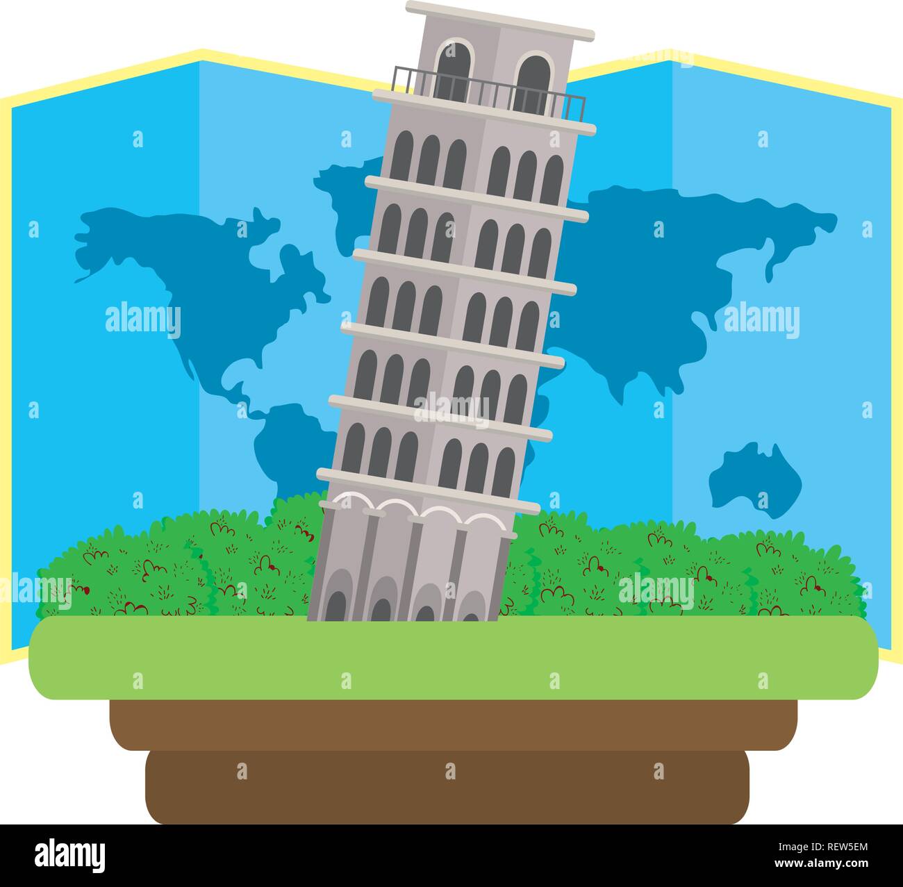 Leaning tower of pisa sunset Stock Vector Images - Alamy