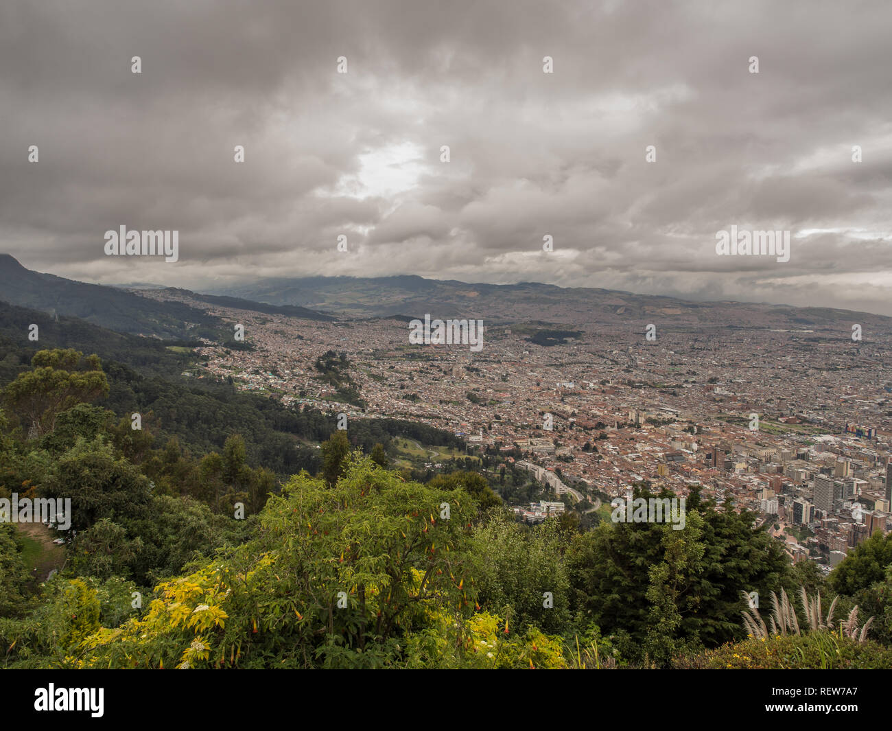 Bogota, Colombia - September 09, 2017: View for the center of Bogota ...