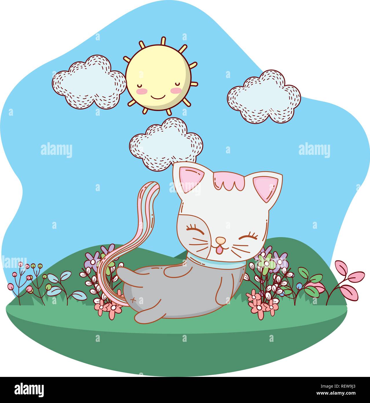 cute animal outdoors cartoon Stock Vector Image & Art - Alamy