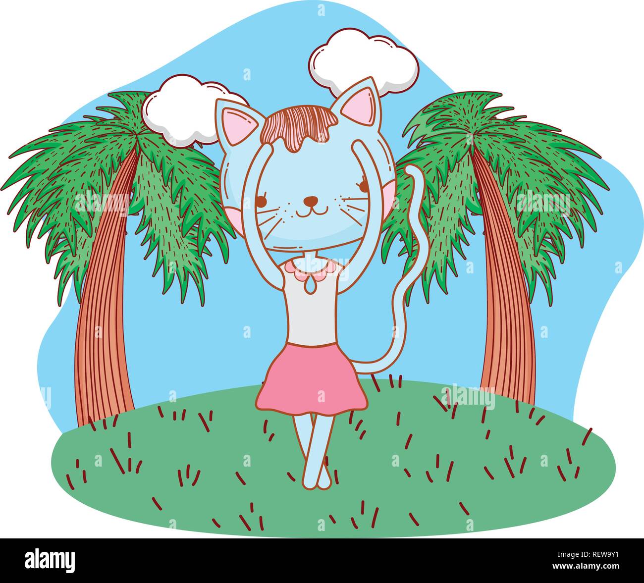 cat outdoors cartoon Stock Vector Image & Art - Alamy