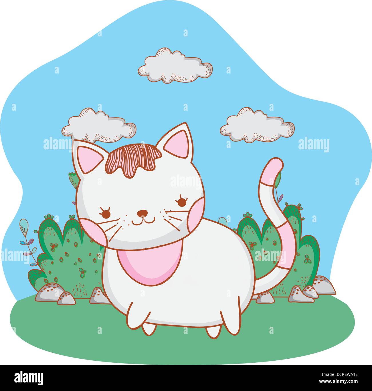 cute animal outdoors cartoon Stock Vector Image & Art - Alamy