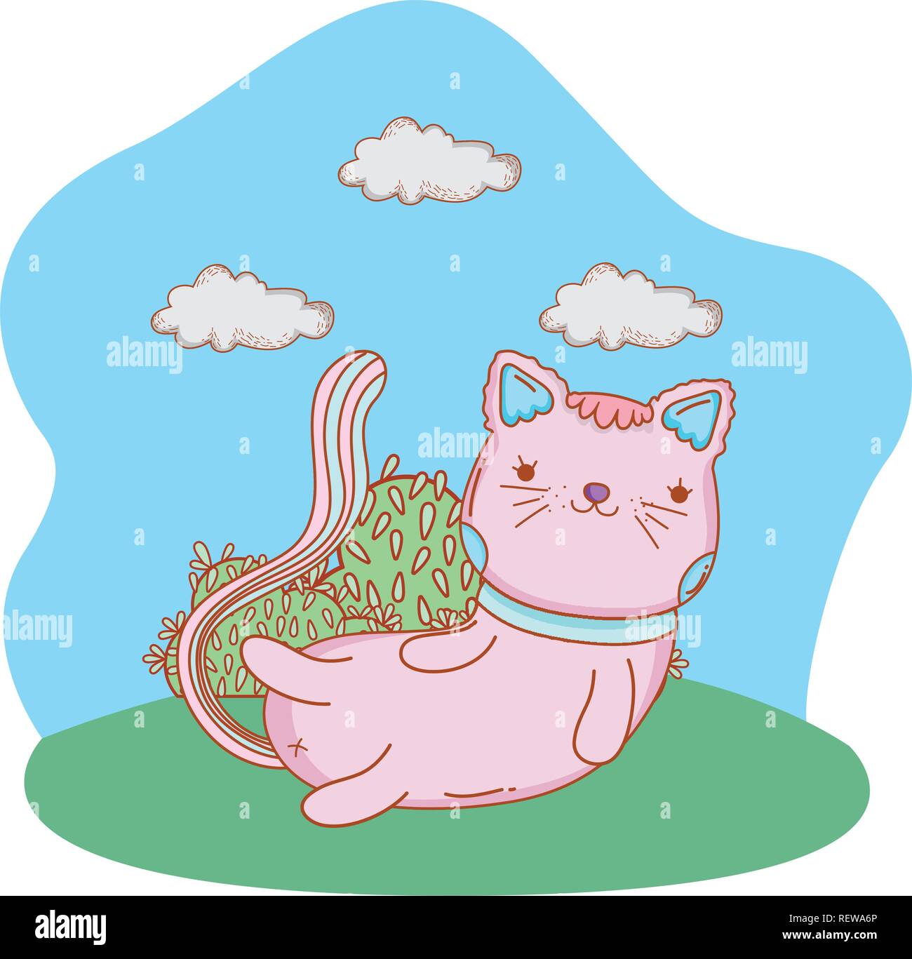 cute animal outdoors cartoon Stock Vector Image & Art - Alamy