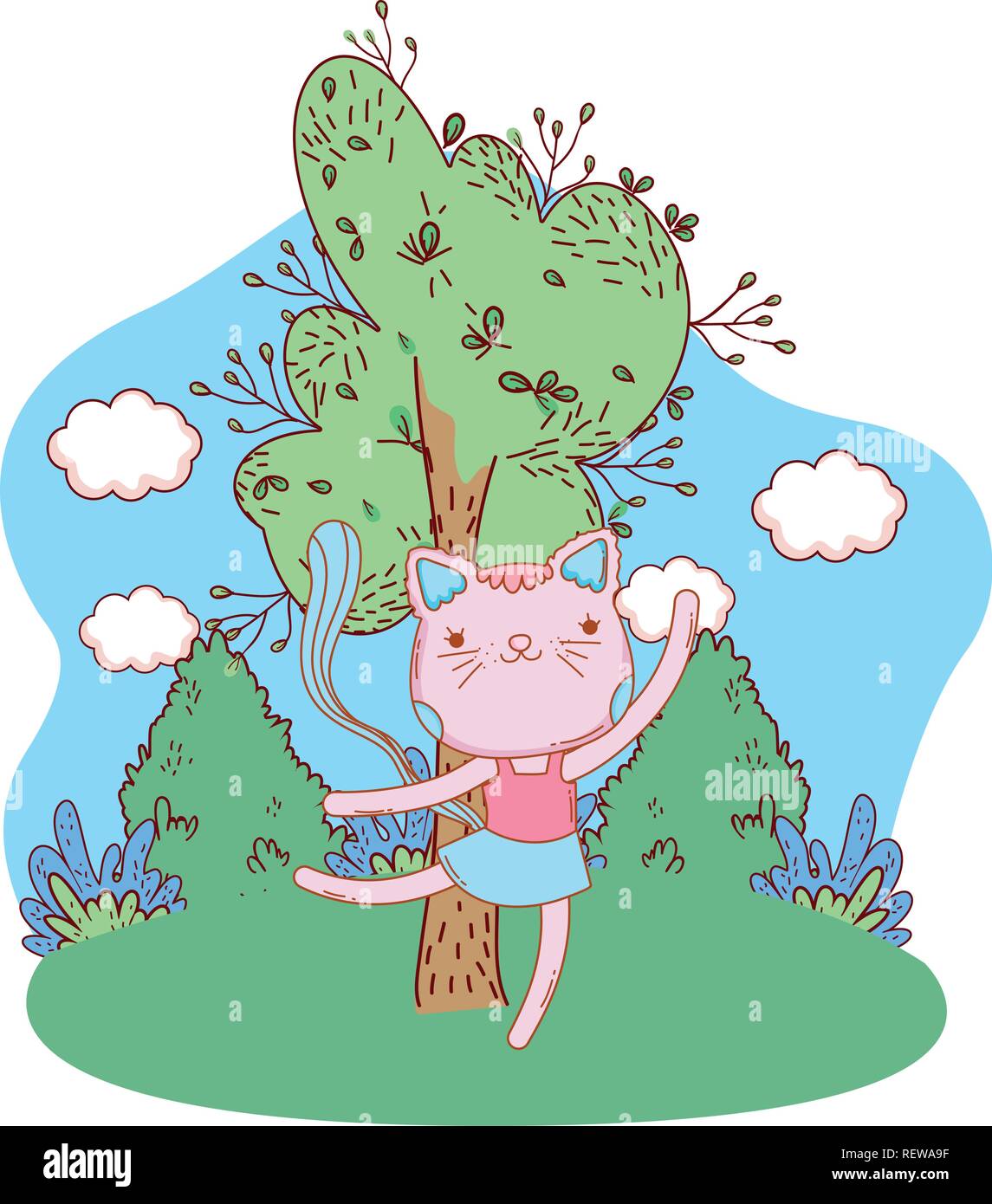 cat outdoors cartoon Stock Vector Image & Art - Alamy