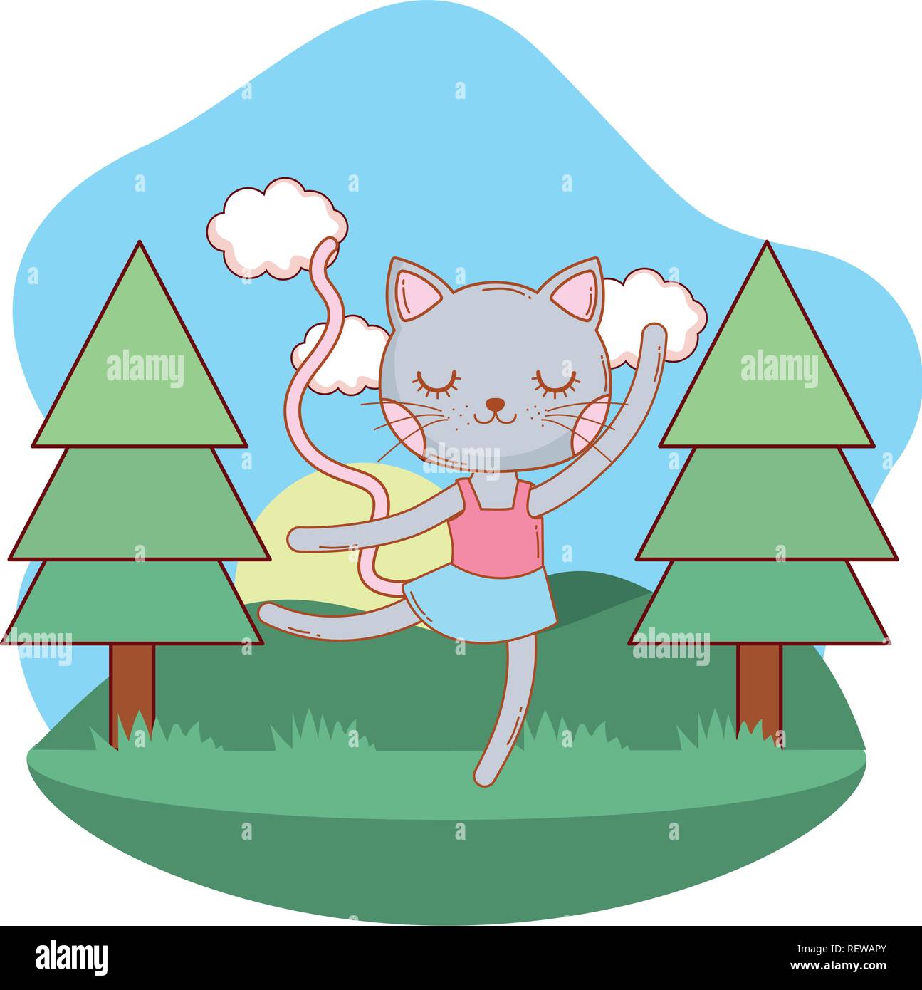 cat outdoors cartoon Stock Vector Image & Art - Alamy