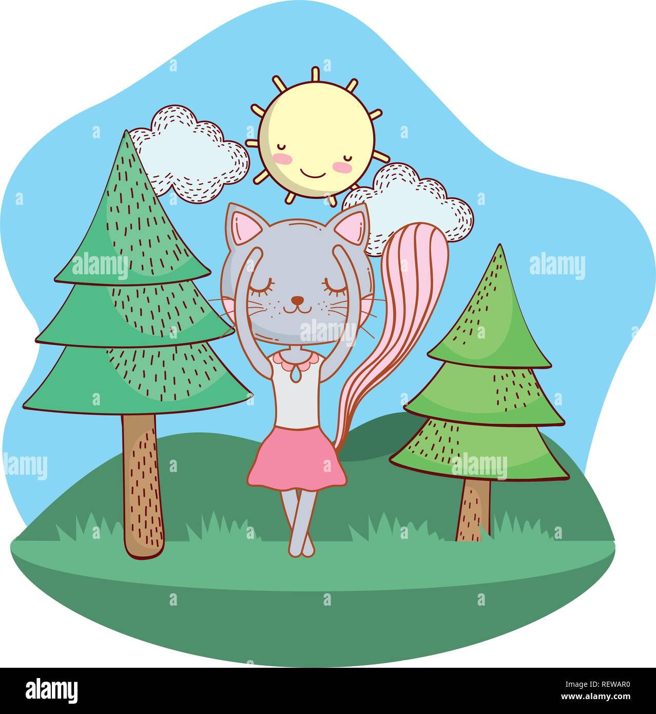 cat outdoors cartoon Stock Vector Image & Art - Alamy