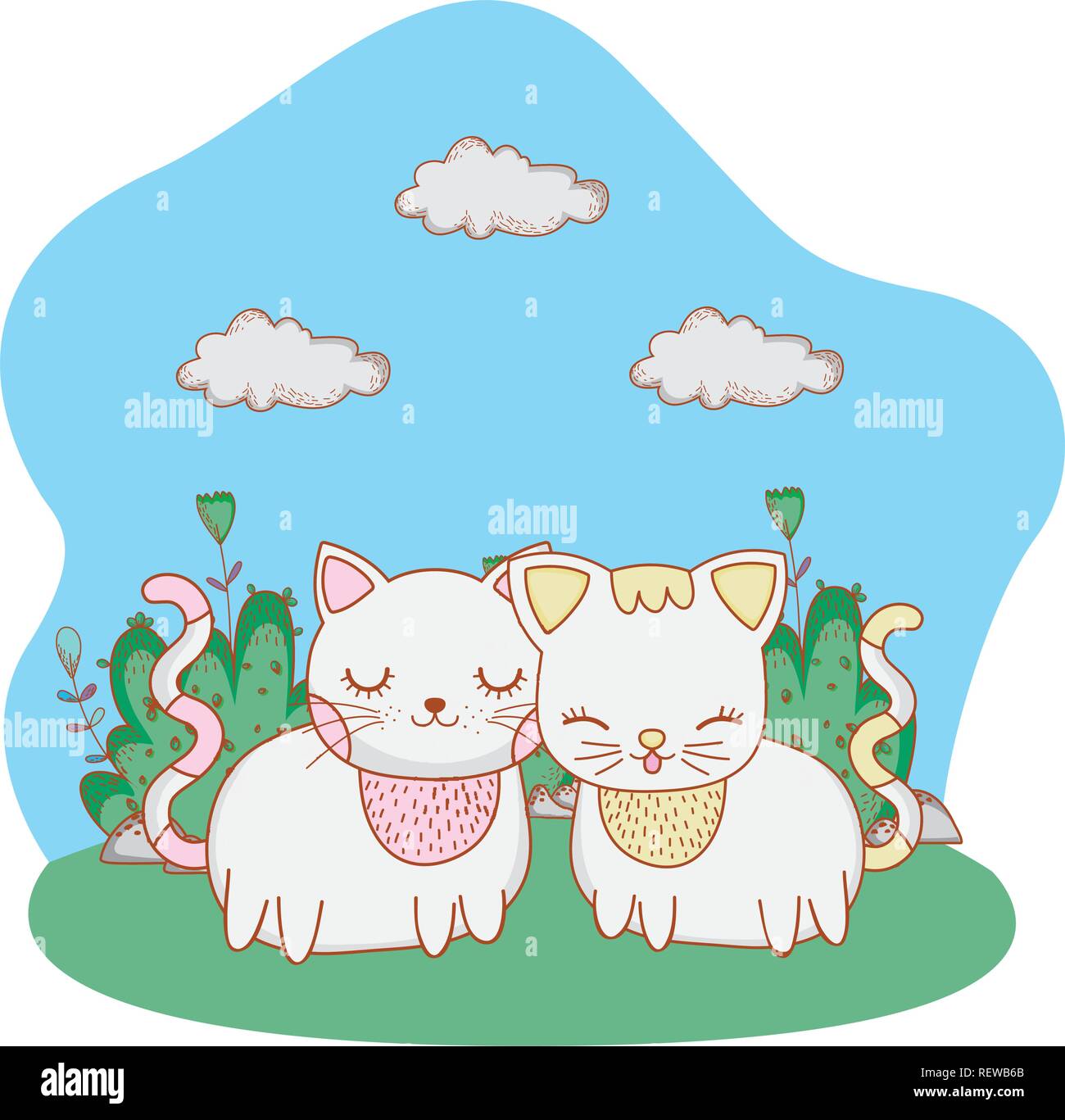 cat outdoors cartoon Stock Vector Image & Art - Alamy