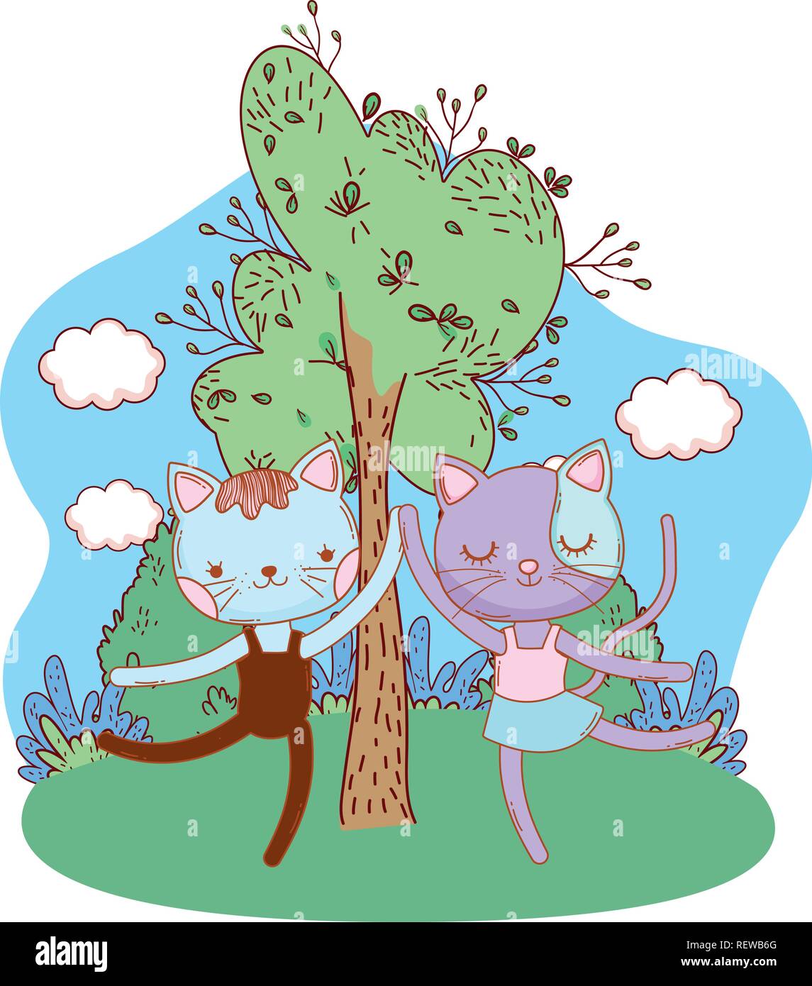 cat outdoors cartoon Stock Vector Image & Art - Alamy
