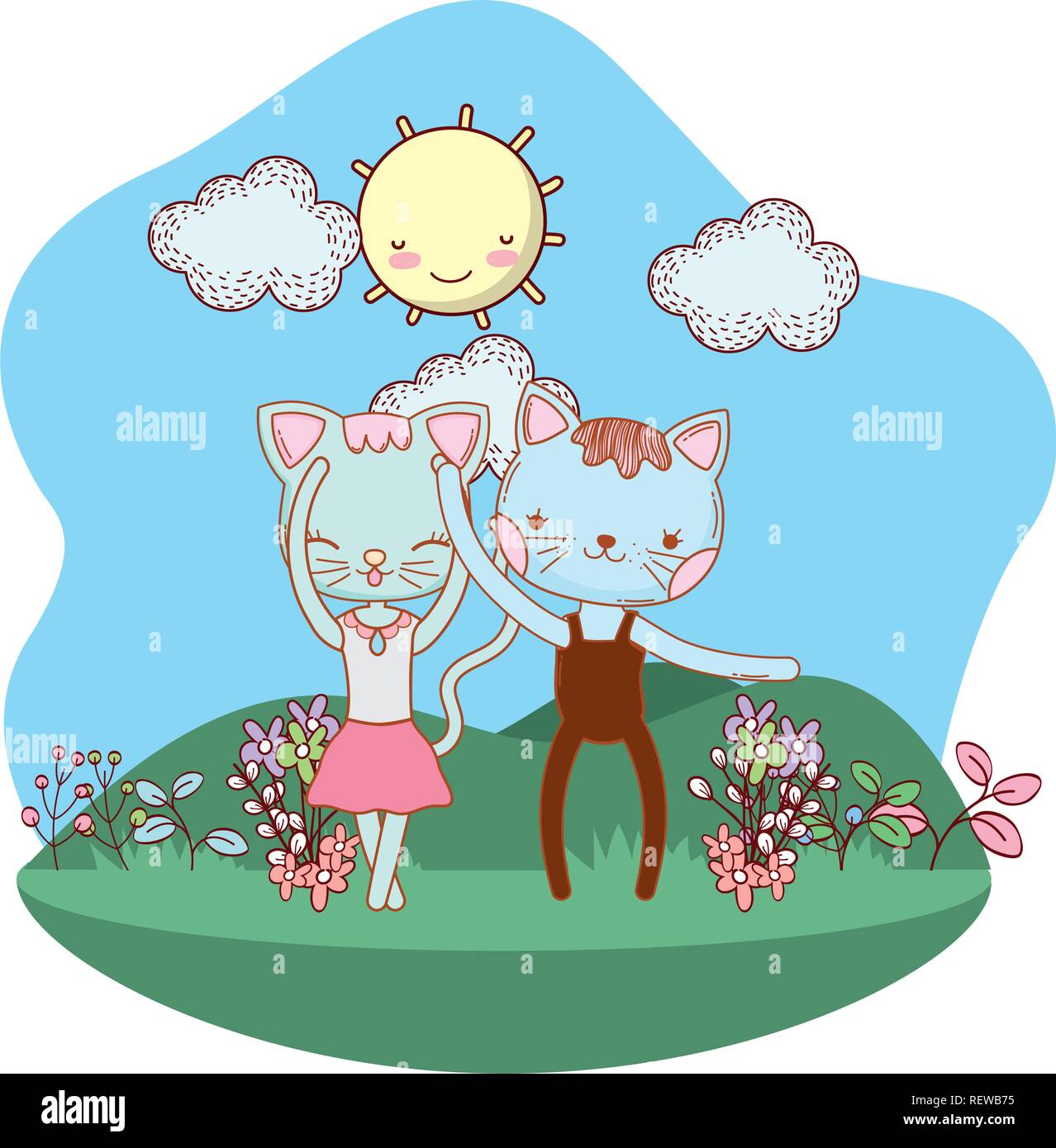 cat outdoors cartoon Stock Vector Image & Art - Alamy