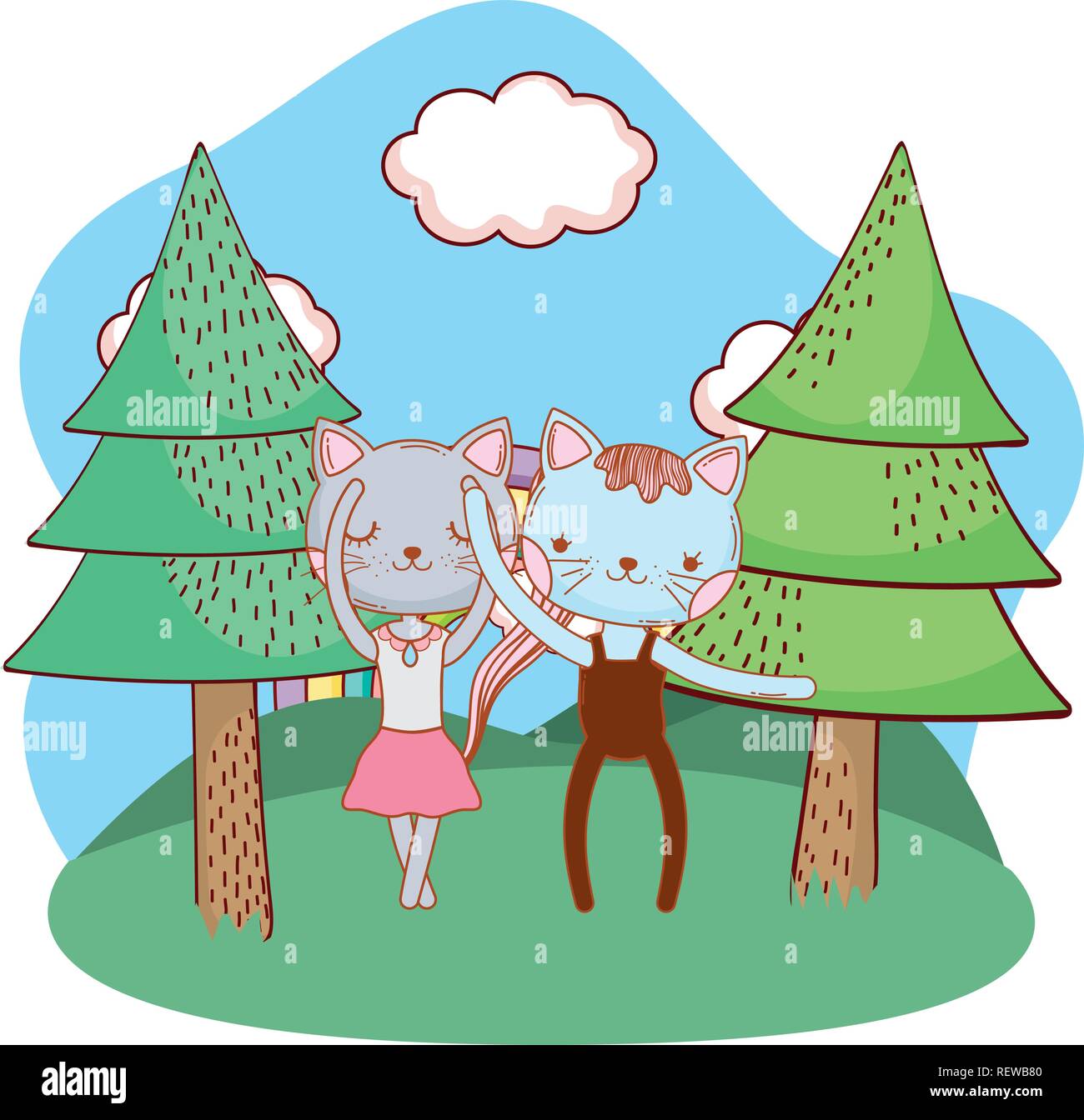 cat outdoors cartoon Stock Vector Image & Art - Alamy