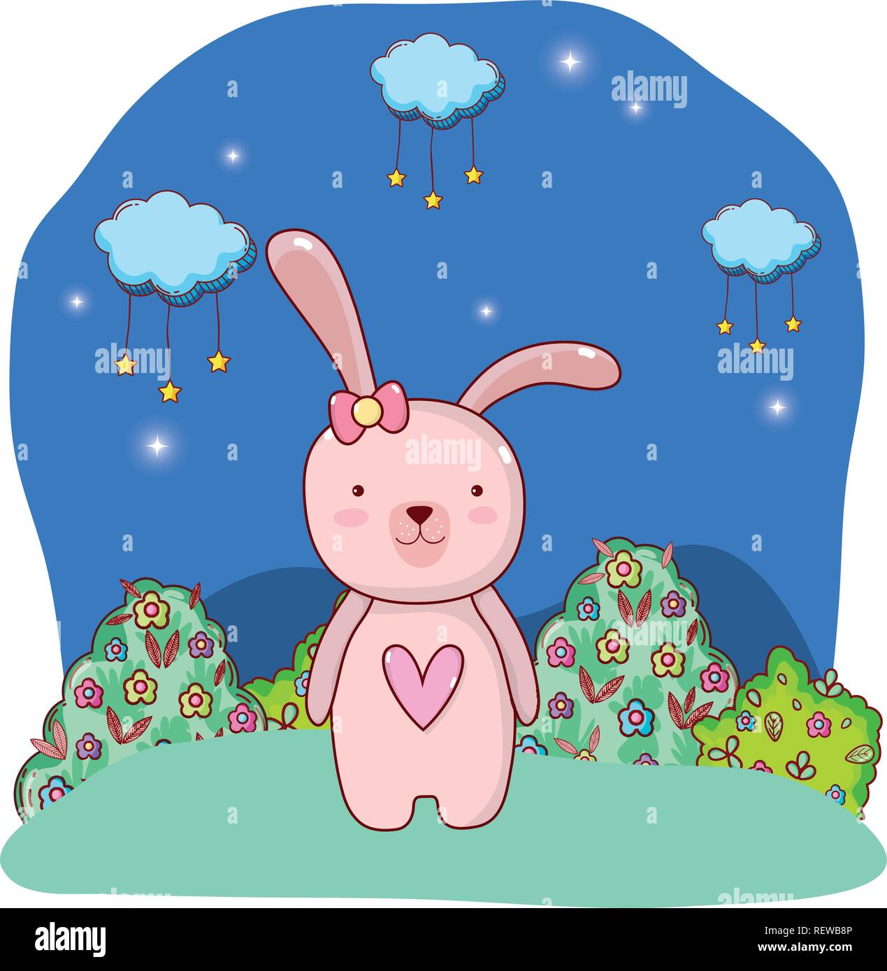 cute animal outdoors cartoon Stock Vector Image & Art - Alamy