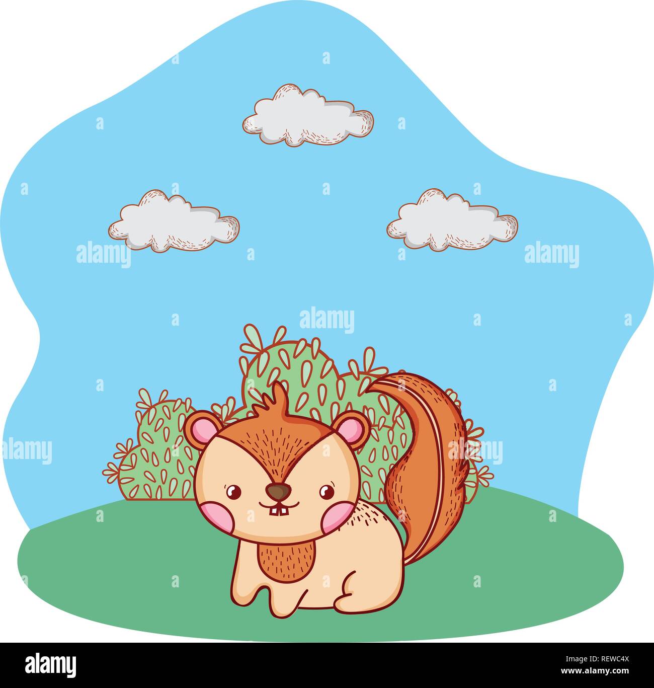 cute animal outdoors cartoon Stock Vector Image & Art - Alamy