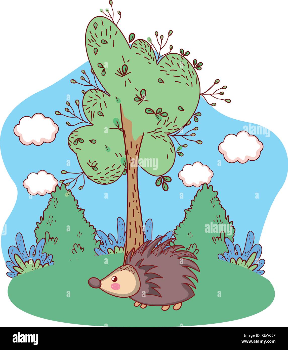 cute animal outdoors cartoon Stock Vector Image & Art - Alamy