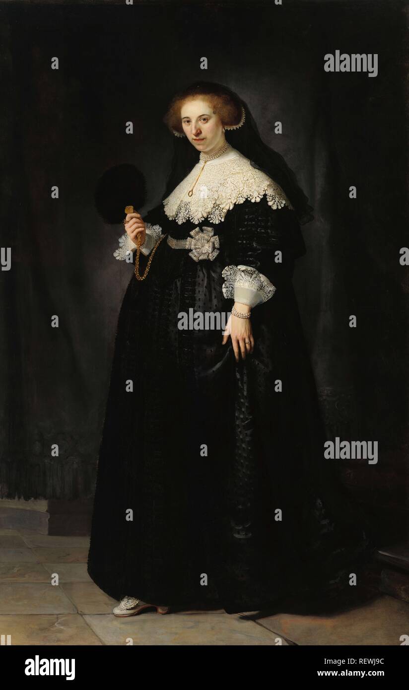 Rembrandt harmenszoon van rijn portrait of oopjen coppit hi-res stock ...