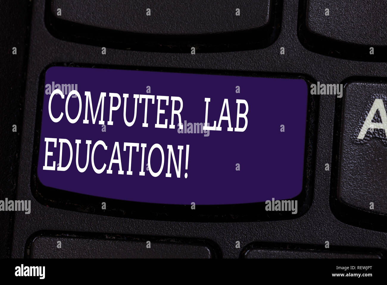 Text sign showing Computer Lab Education. Conceptual photo Room or ...