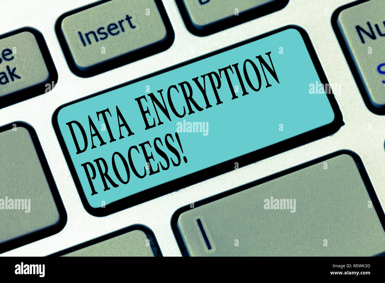 Writing note showing Data Encryption Process. Business photo showcasing The method of ...