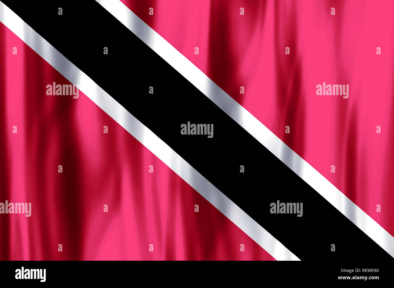 Trinidad and tobago stylish waving and closeup flag illustration ...