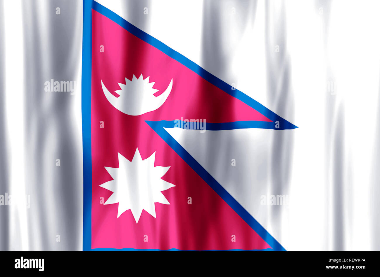 Nepal stylish waving and closeup flag illustration. Perfect for ...