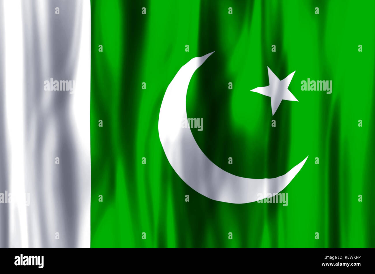 Pakistan stylish waving and closeup flag illustration. Perfect for ...