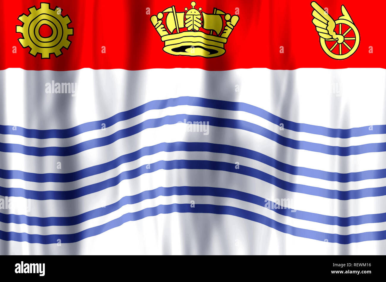 Flag Of Barrie stylish waving and closeup flag illustration. Perfect ...
