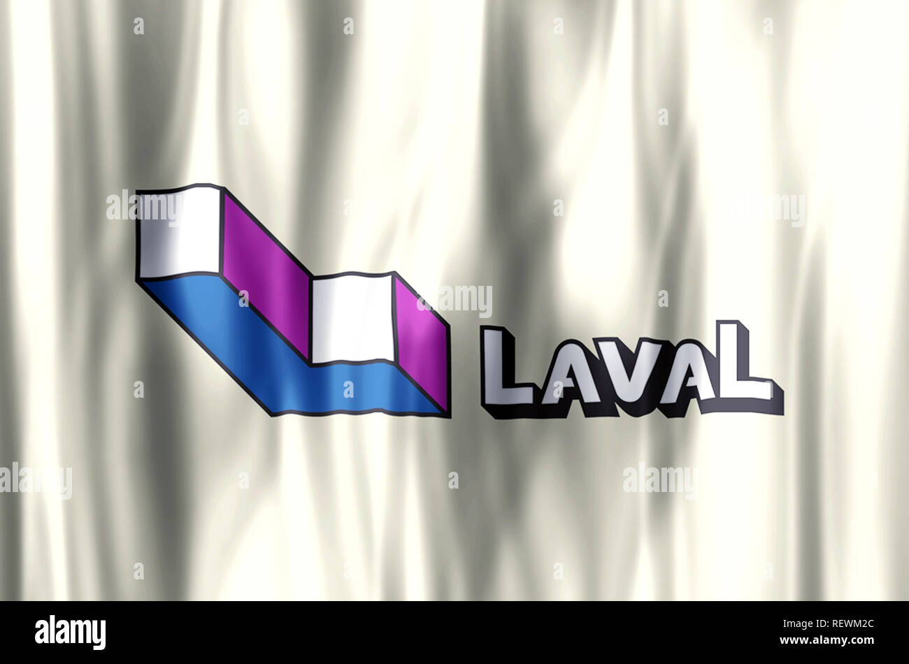 Laval Quebec stylish waving and closeup flag illustration. Perfect for ...
