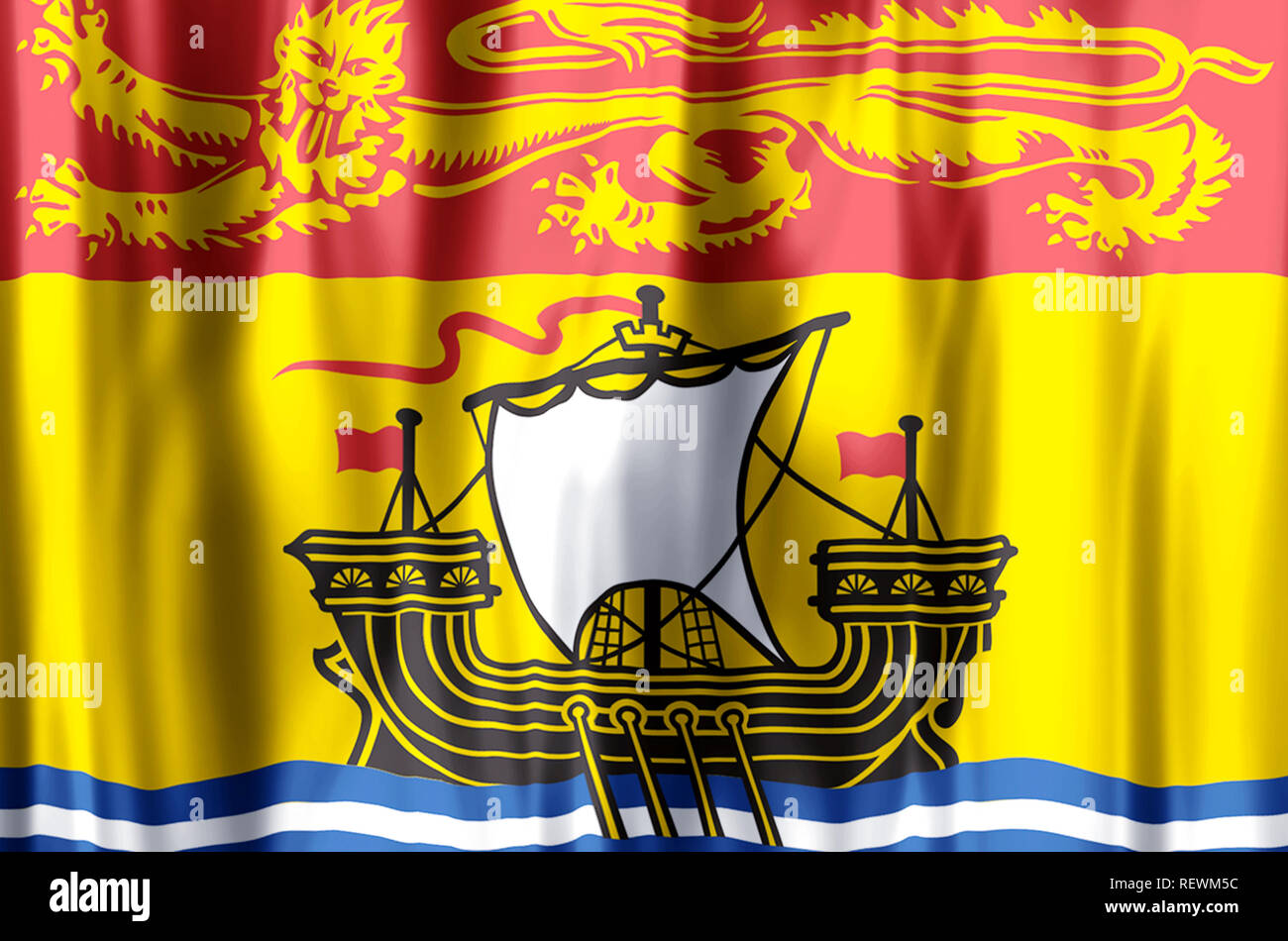 New Brunswick stylish waving and closeup flag illustration. Perfect for ...
