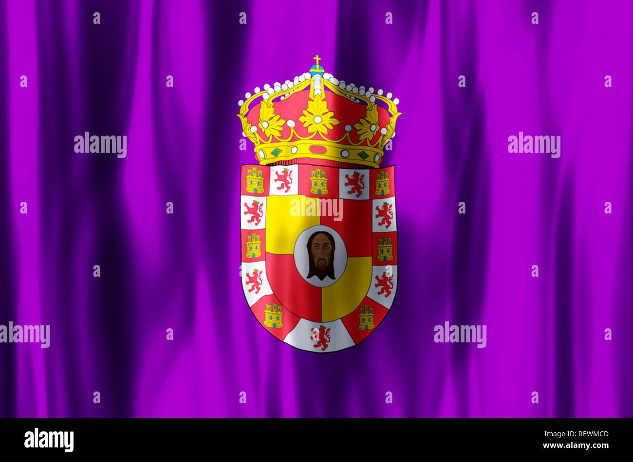 Jaen stylish waving and closeup flag illustration. Perfect for ...