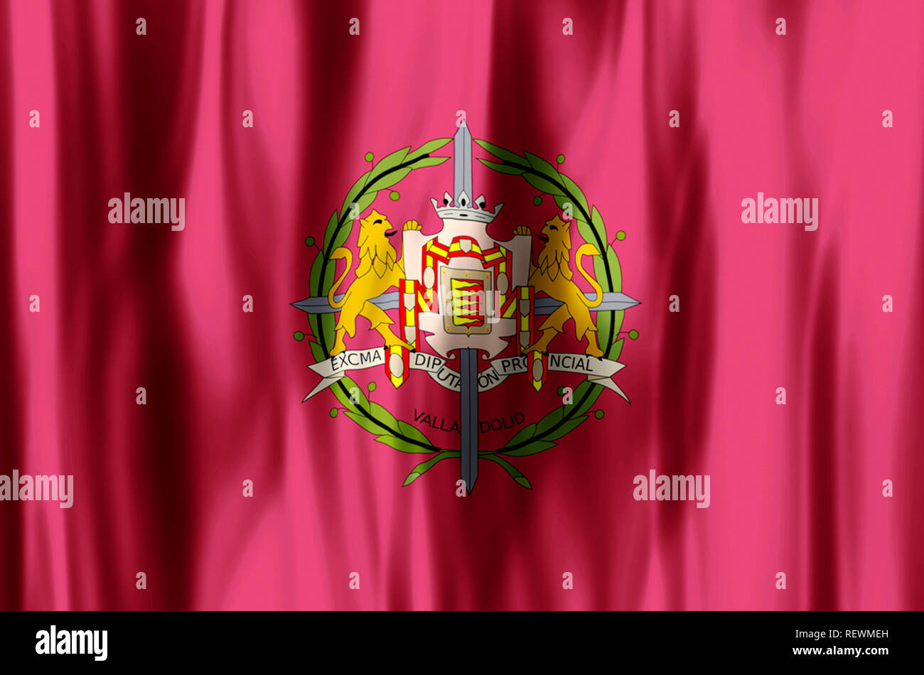 Valladolid stylish waving and closeup flag illustration. Perfect for ...