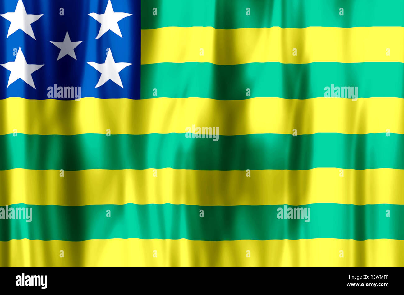 Flag of Goias stylish waving and closeup flag illustration. Perfect for ...