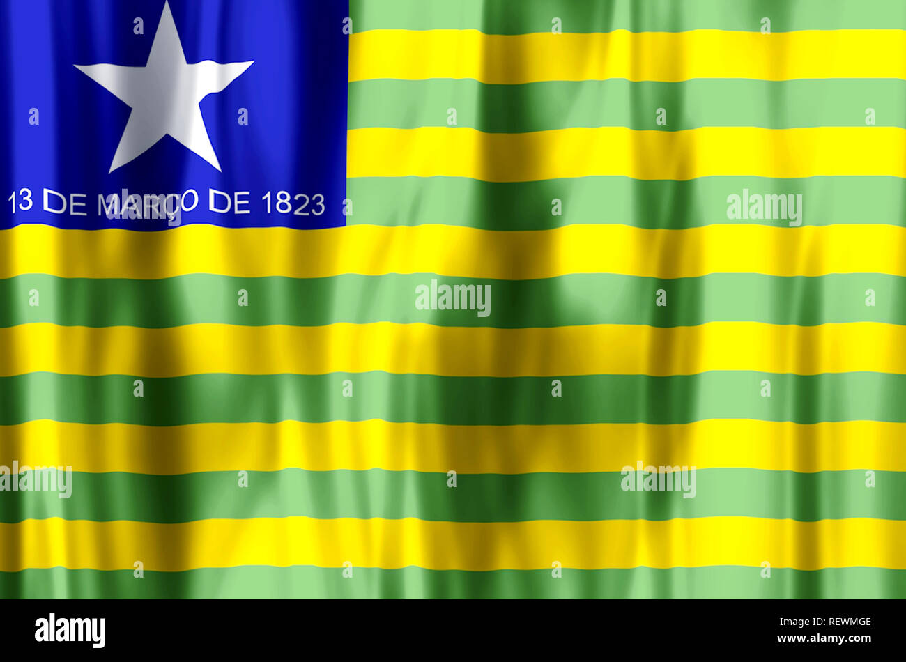 Piaui stylish waving and closeup flag illustration. Perfect for ...
