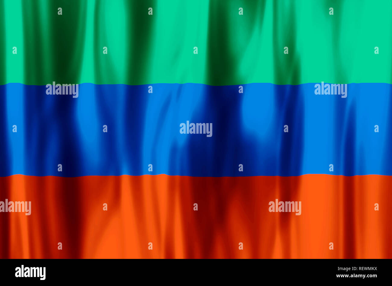 Dagestan stylish waving and closeup flag illustration. Perfect for ...