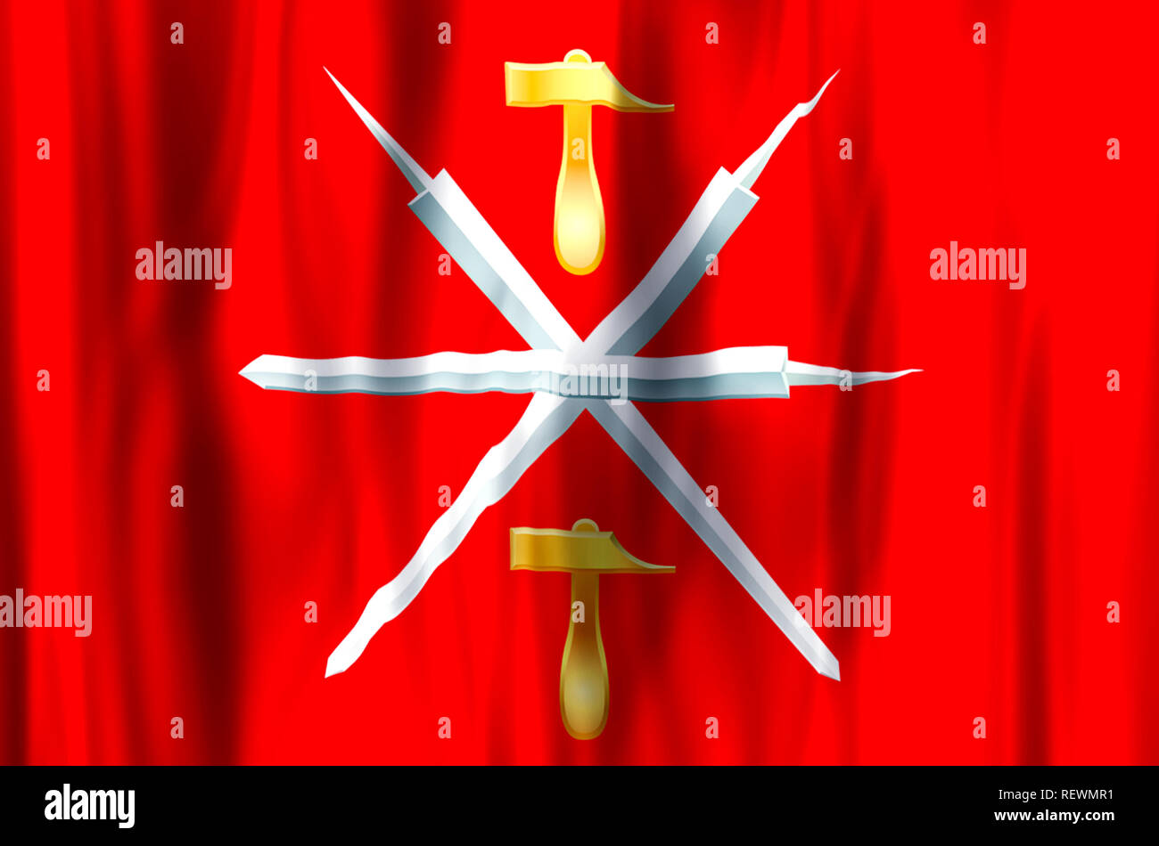 Tula stylish waving and closeup flag illustration. Perfect for ...