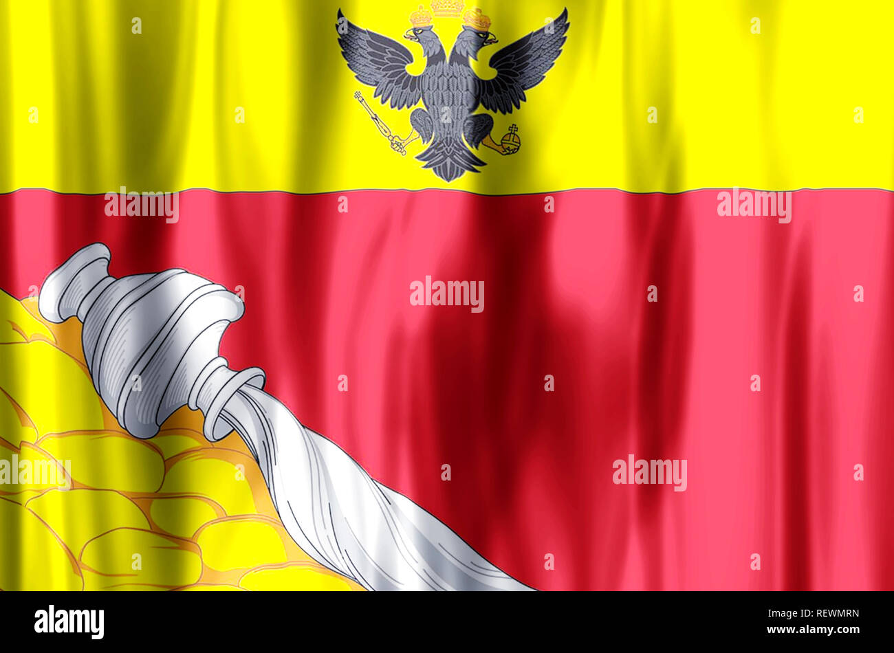 Voronezh stylish waving and closeup flag illustration. Perfect for ...