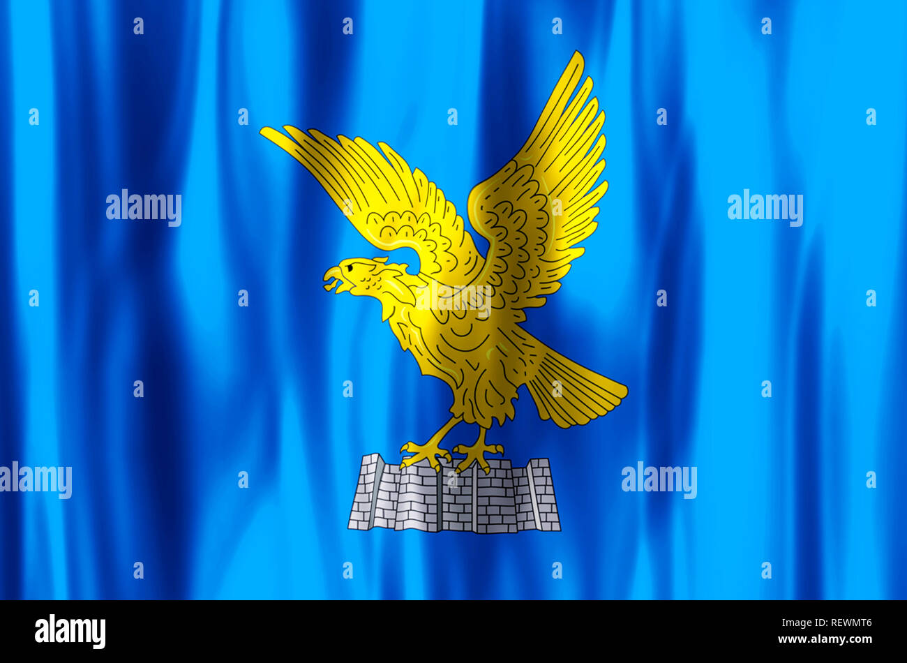 Friuli-Venezia Giulia stylish waving and closeup flag illustration ...