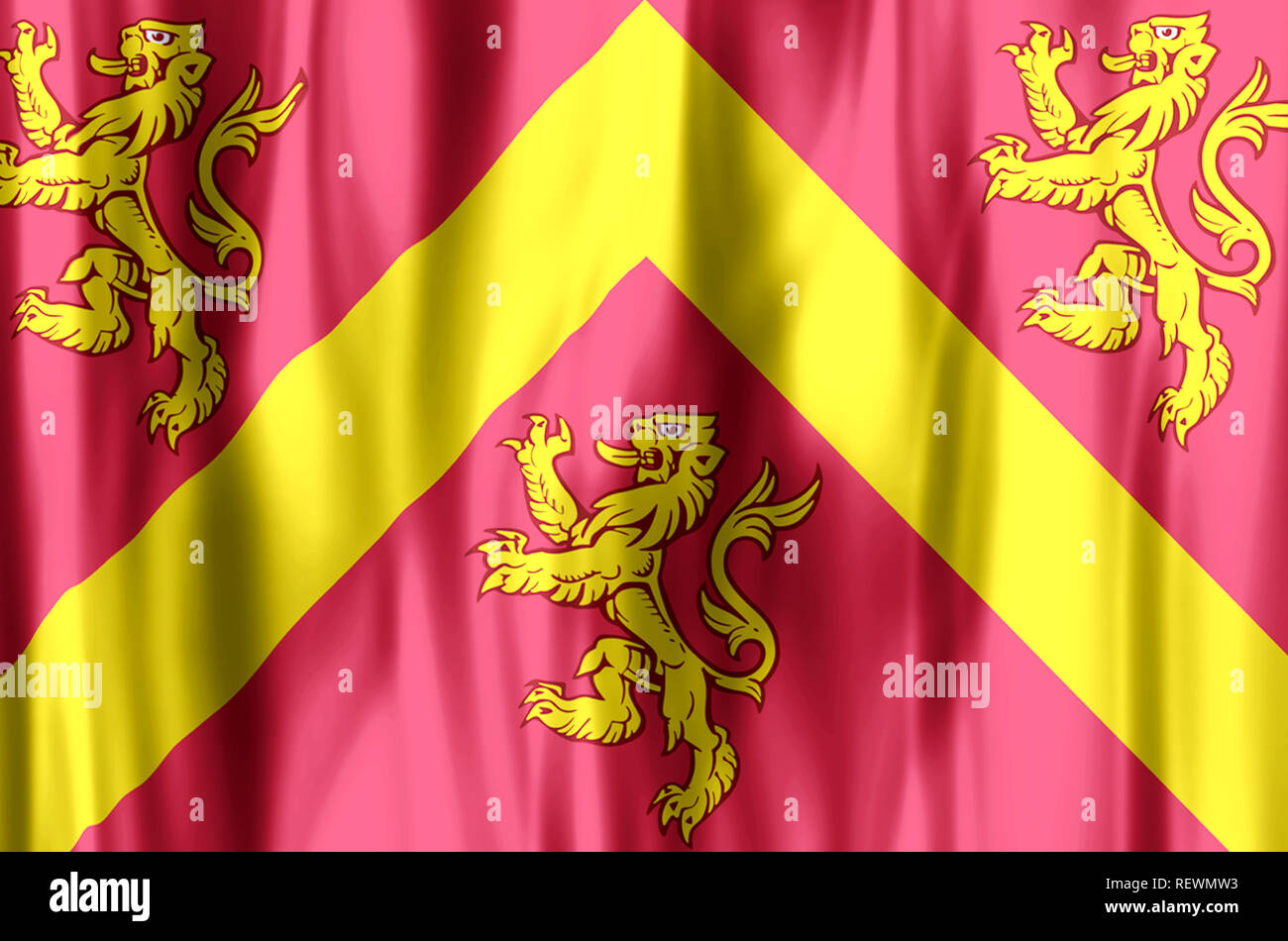 Anglesey stylish waving and closeup flag illustration. Perfect for ...