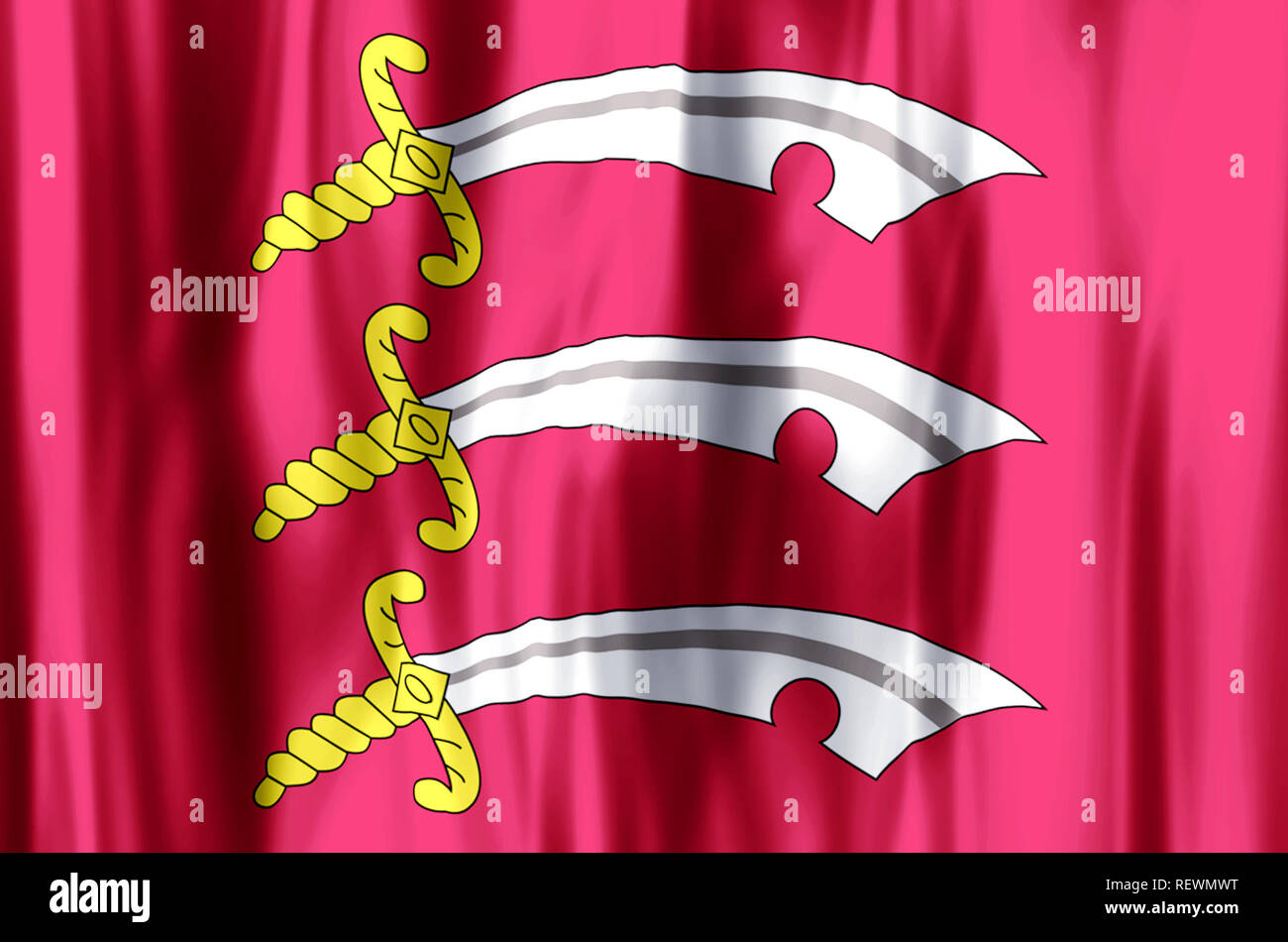 Essex stylish waving and closeup flag illustration. Perfect for ...