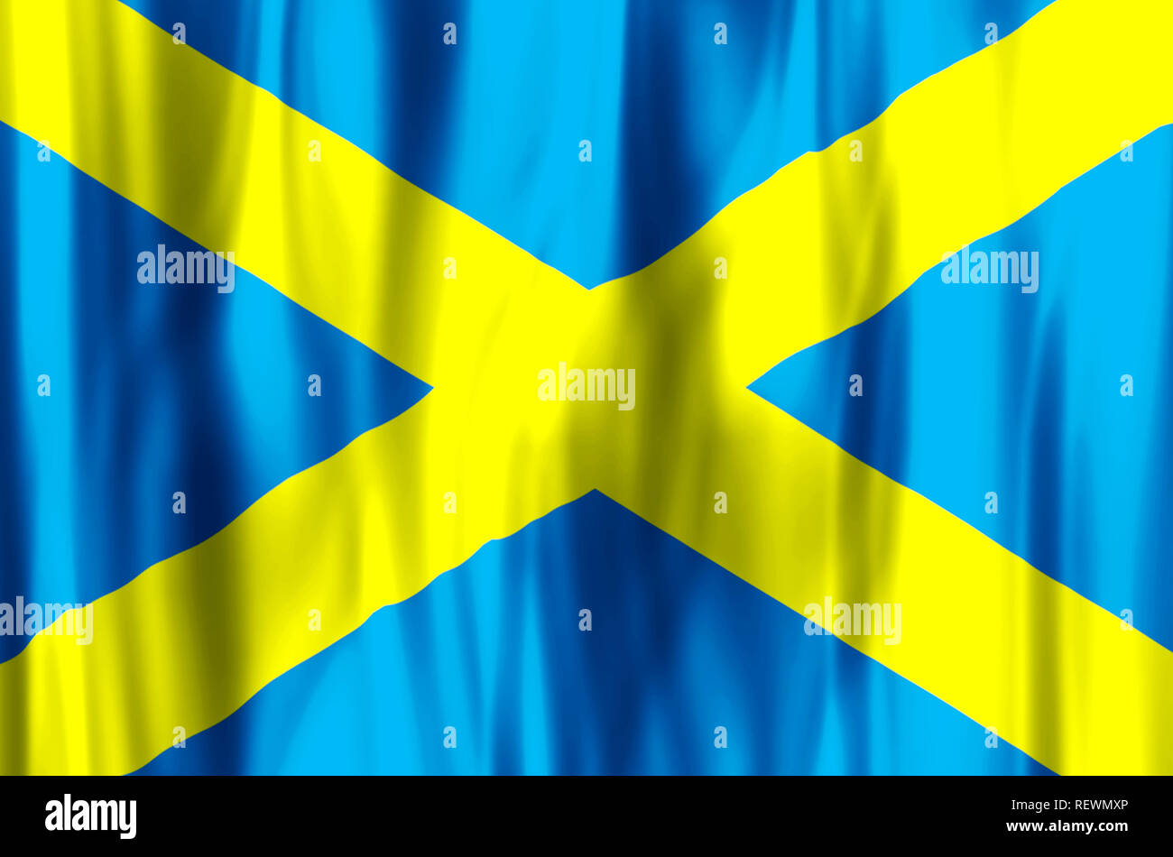 Saint Alban Cross stylish waving and closeup flag illustration. Perfect ...