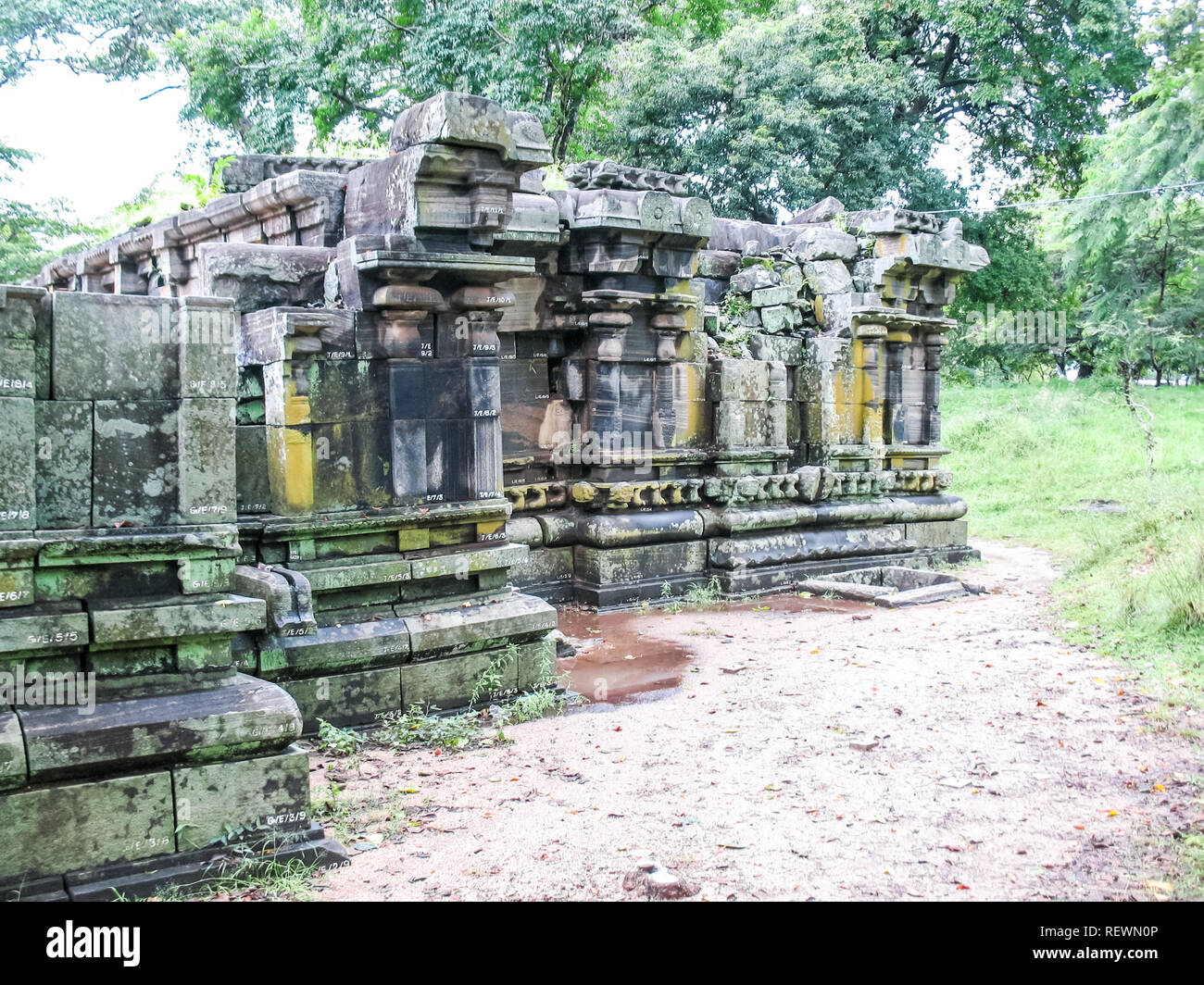 Polonnaruwa, Sri Lanka. The ruins of an ancient temple, traces of an ...