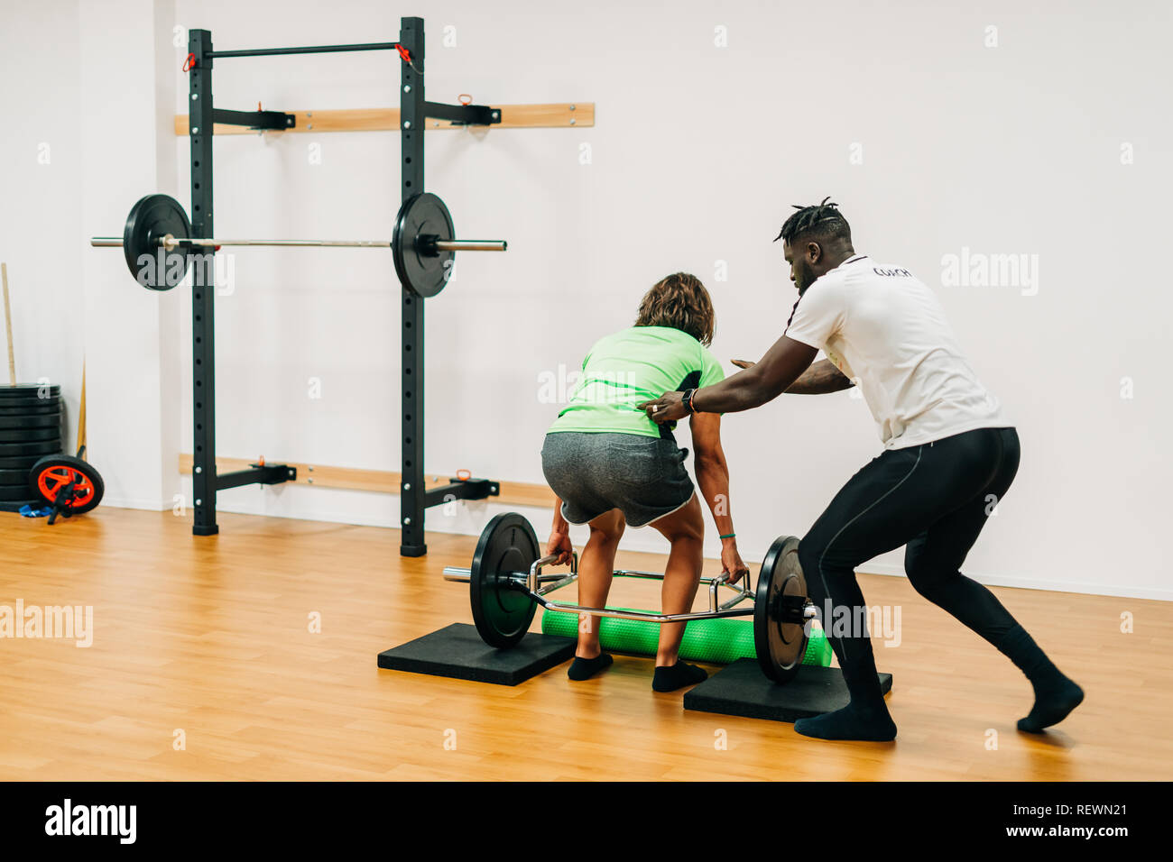 Gym instructor man black american hi-res stock photography and images ...