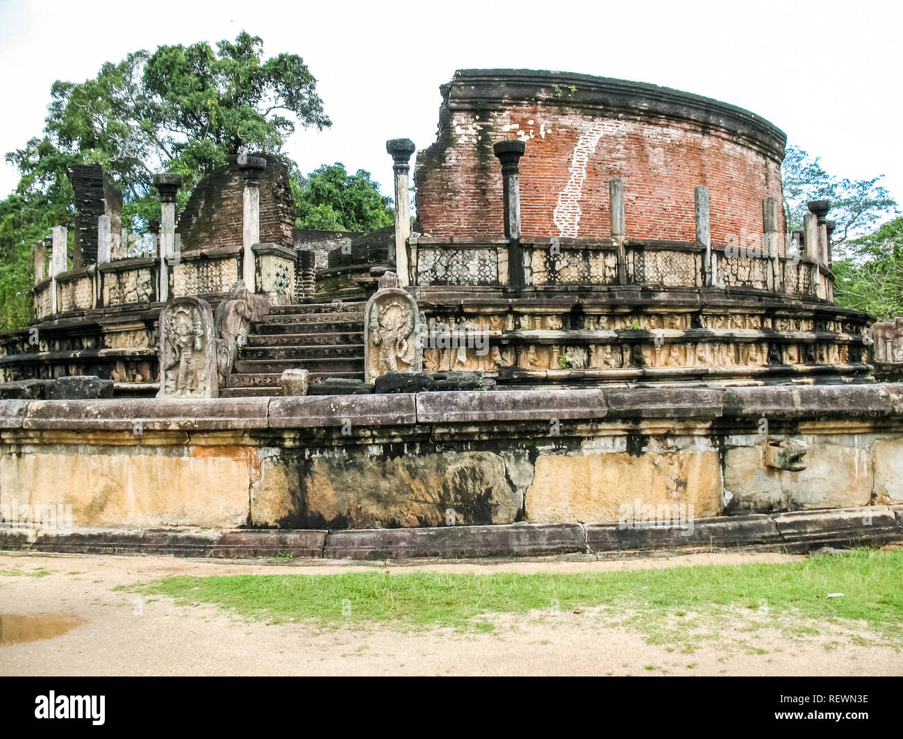 Polonnaruwa, Sri Lanka. The ruins of an ancient temple, traces of an ...