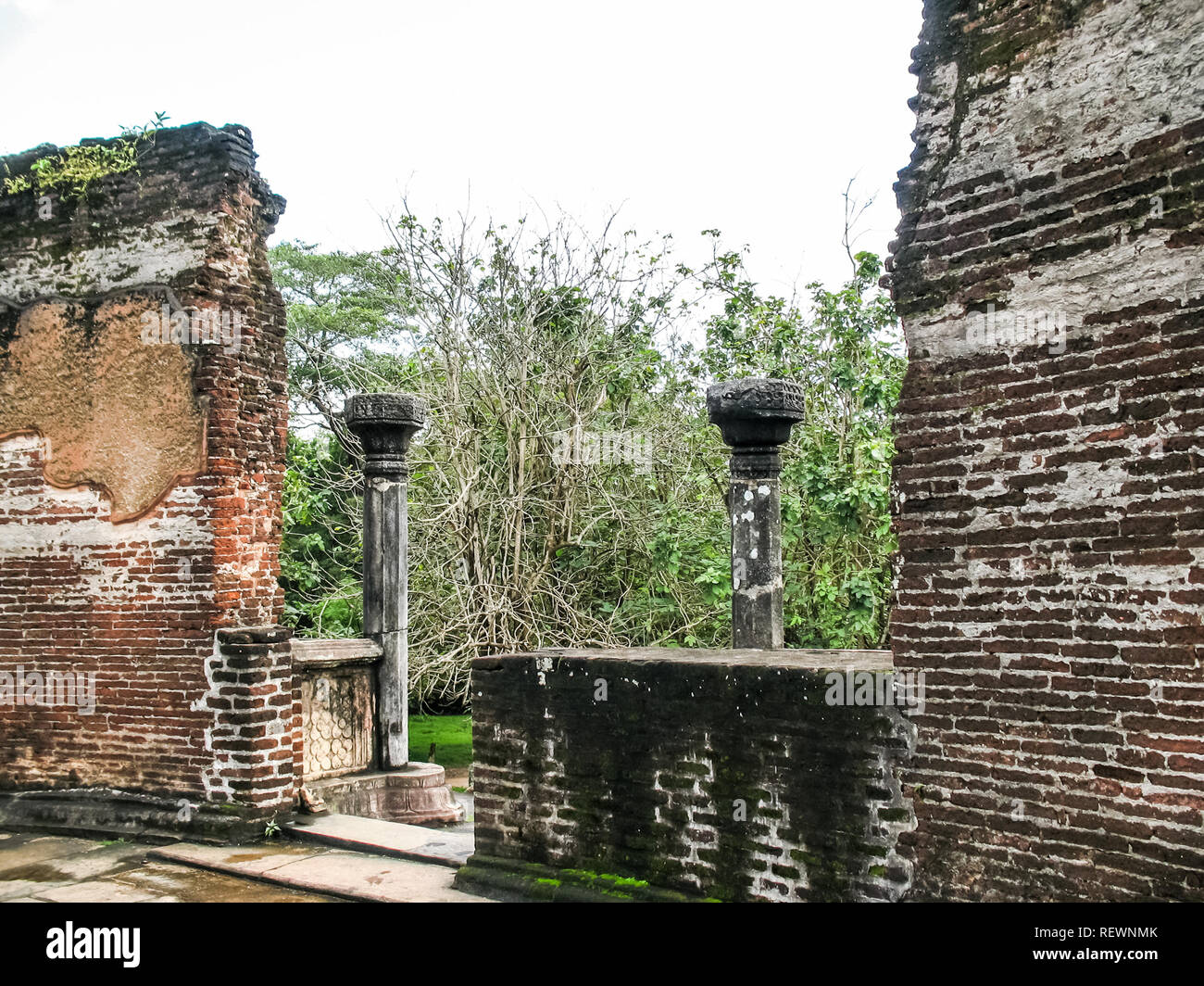 Polonnaruwa, Sri Lanka. The ruins of an ancient temple, traces of an ...