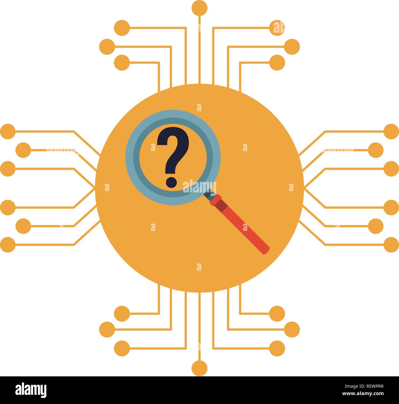 Illustration magnifying glass question mark Stock Vector Images - Alamy