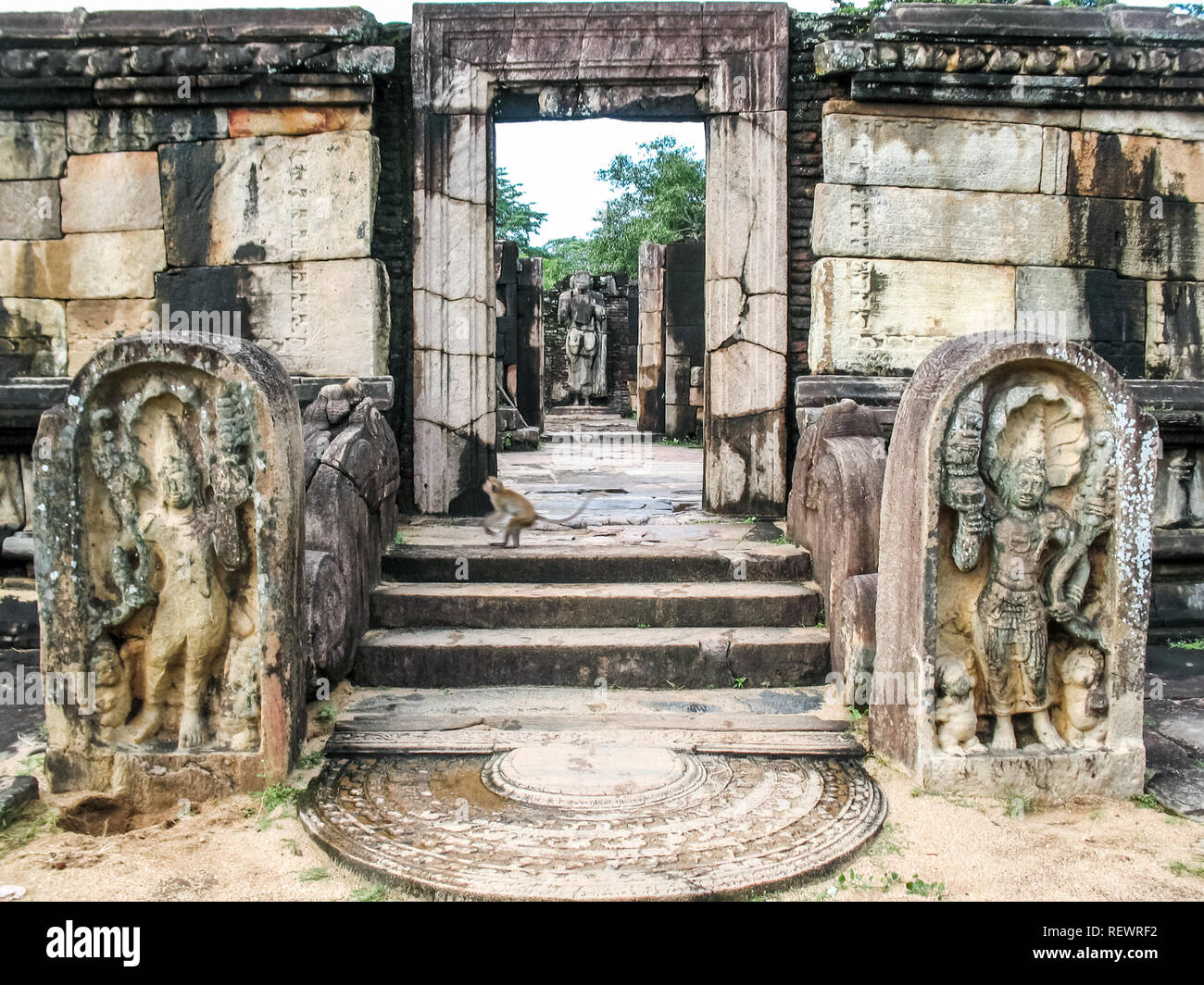 Polonnaruwa, Sri Lanka. The ruins of an ancient temple, traces of an ...