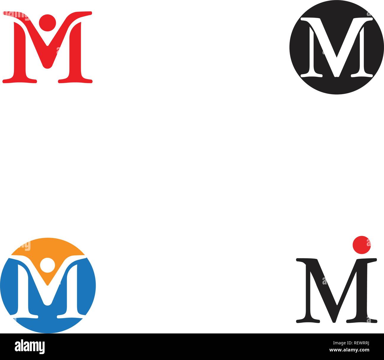 M logo business icons such logos template Stock Vector Image & Art - Alamy