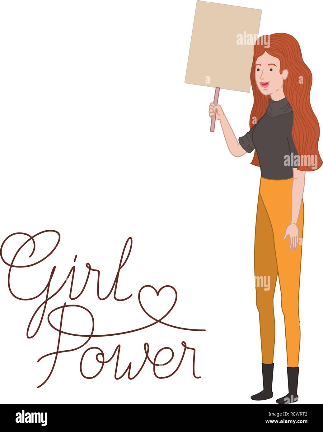 woman with label girl power character Stock Vector Image & Art - Alamy