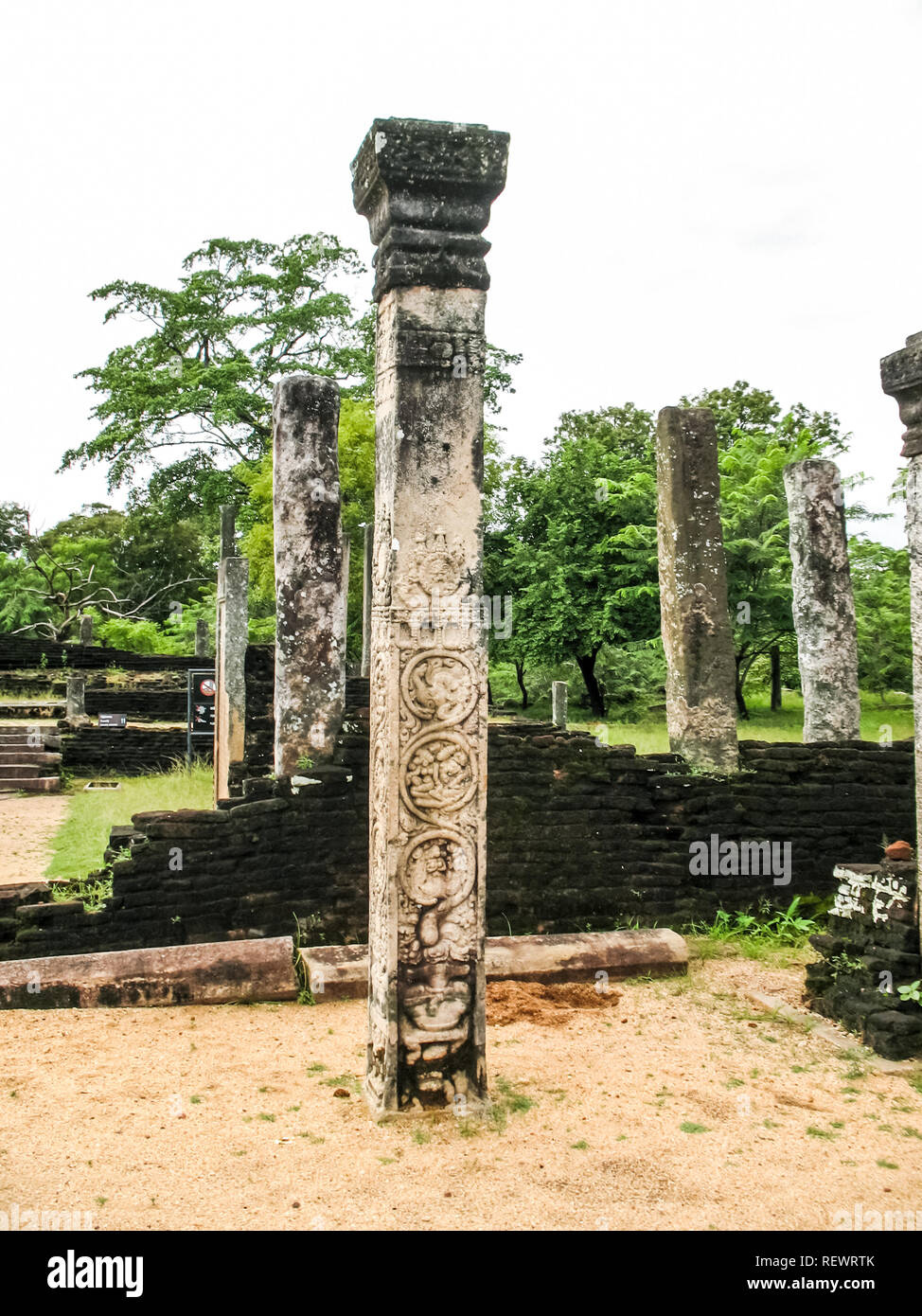 Polonnaruwa, Sri Lanka. The ruins of an ancient temple, traces of an ...