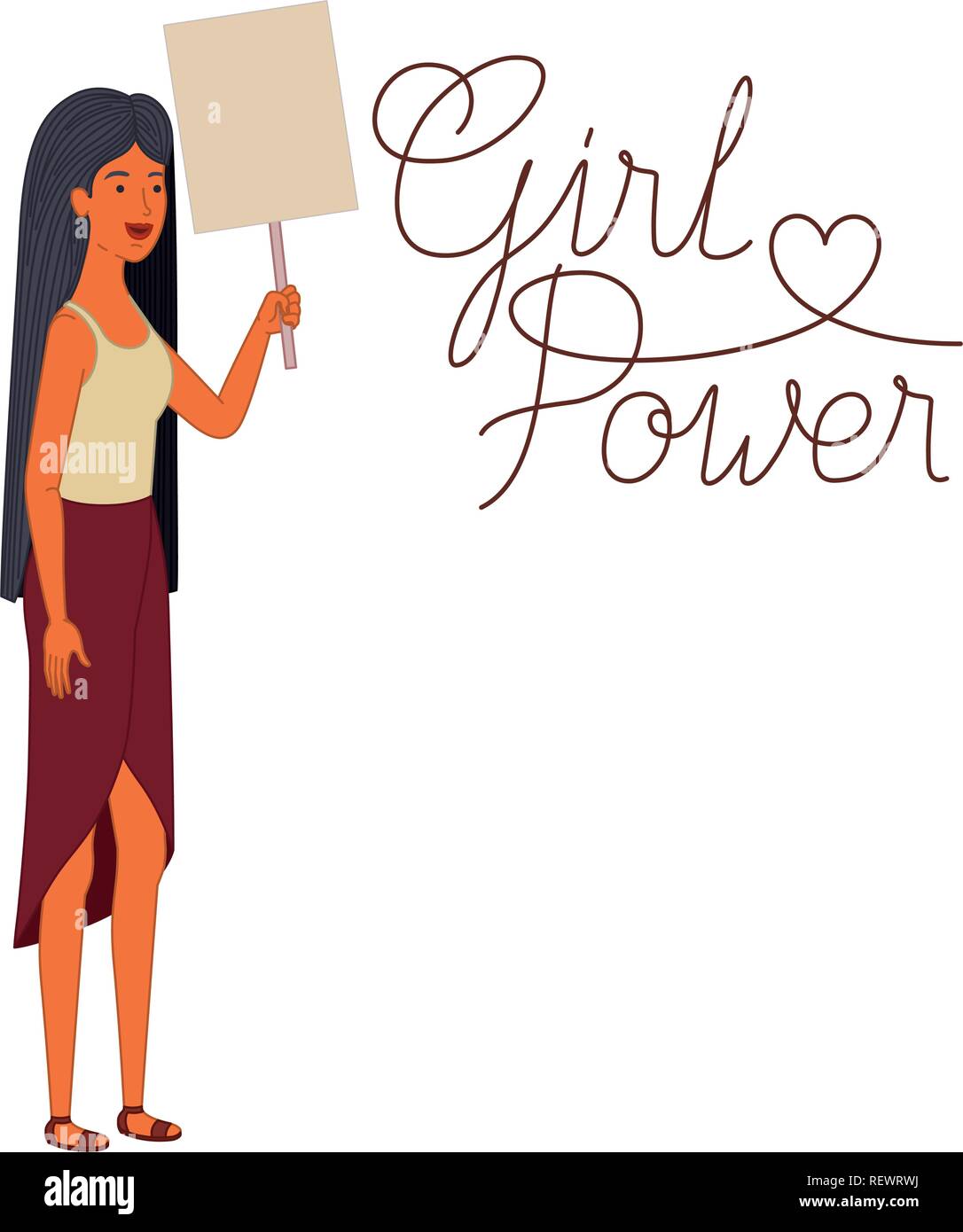 woman with label girl power character Stock Vector Image & Art - Alamy