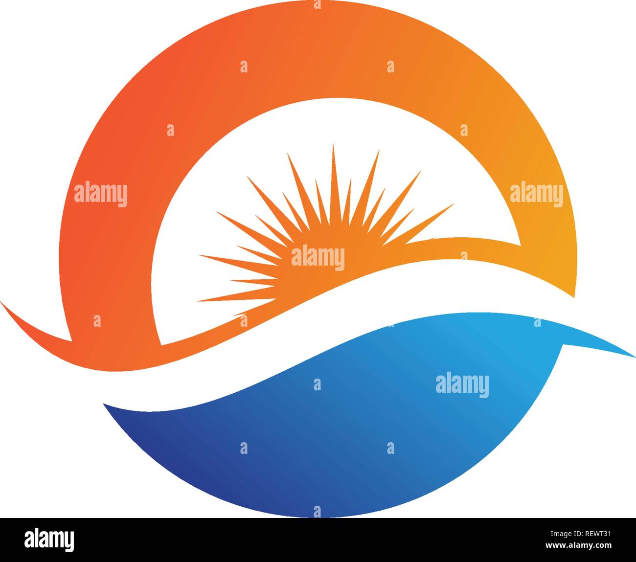 Sun and Waves logo and symbols template icons Stock Vector Image & Art ...