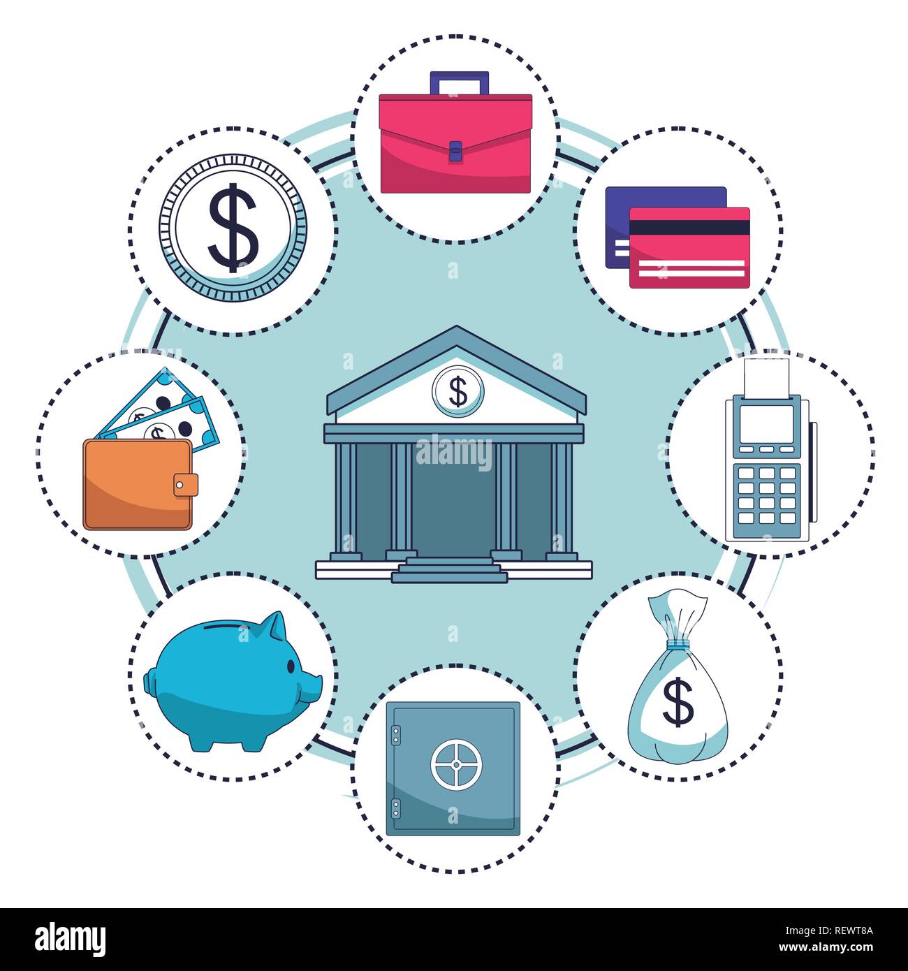 Money and bank Stock Vector Image & Art - Alamy