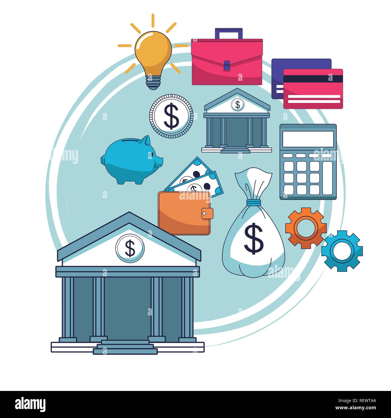 Money and bank Stock Vector Image & Art - Alamy