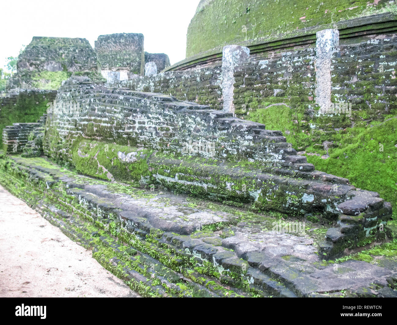 Polonnaruwa, Sri Lanka. The ruins of an ancient temple, traces of an ...